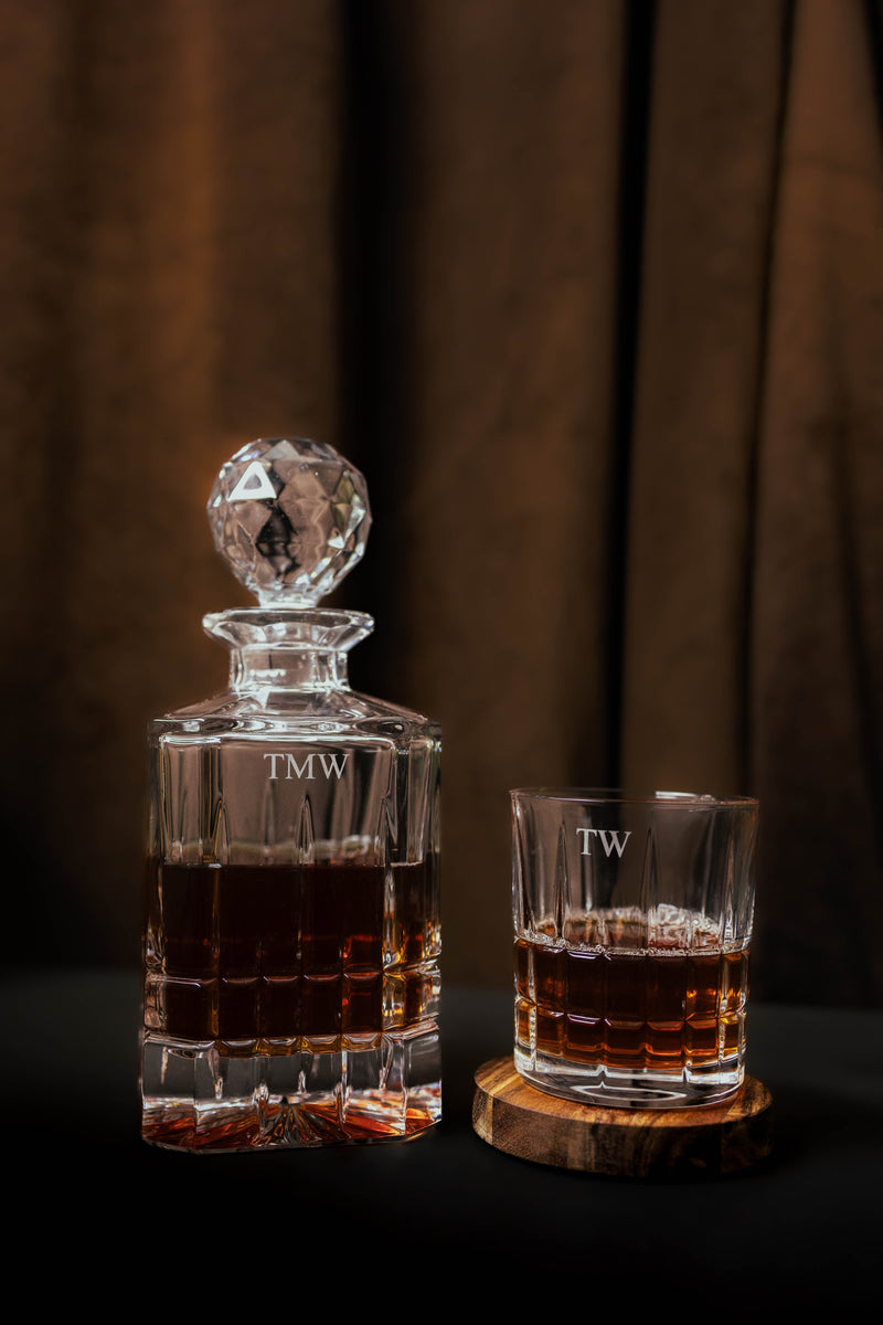 Winston Whisky Decanter Set With Matching Glass Nouvelle Glass